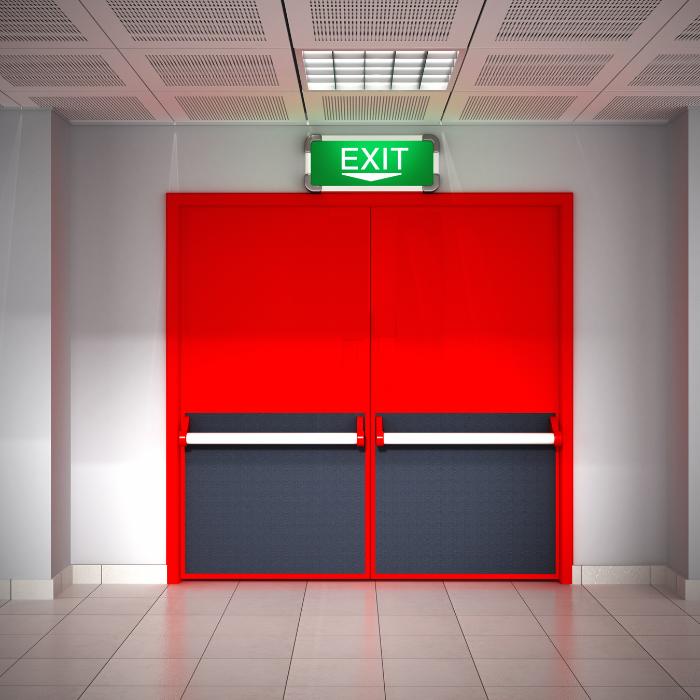 REI 120 fire resistant doors in anti-panic metal – FIP Porte