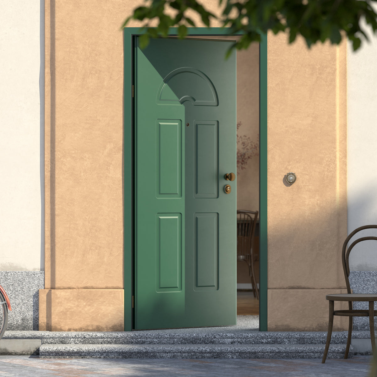 Porta Blindata Alluminio Pantografata Verde Classe 4 - Certificata CE ...